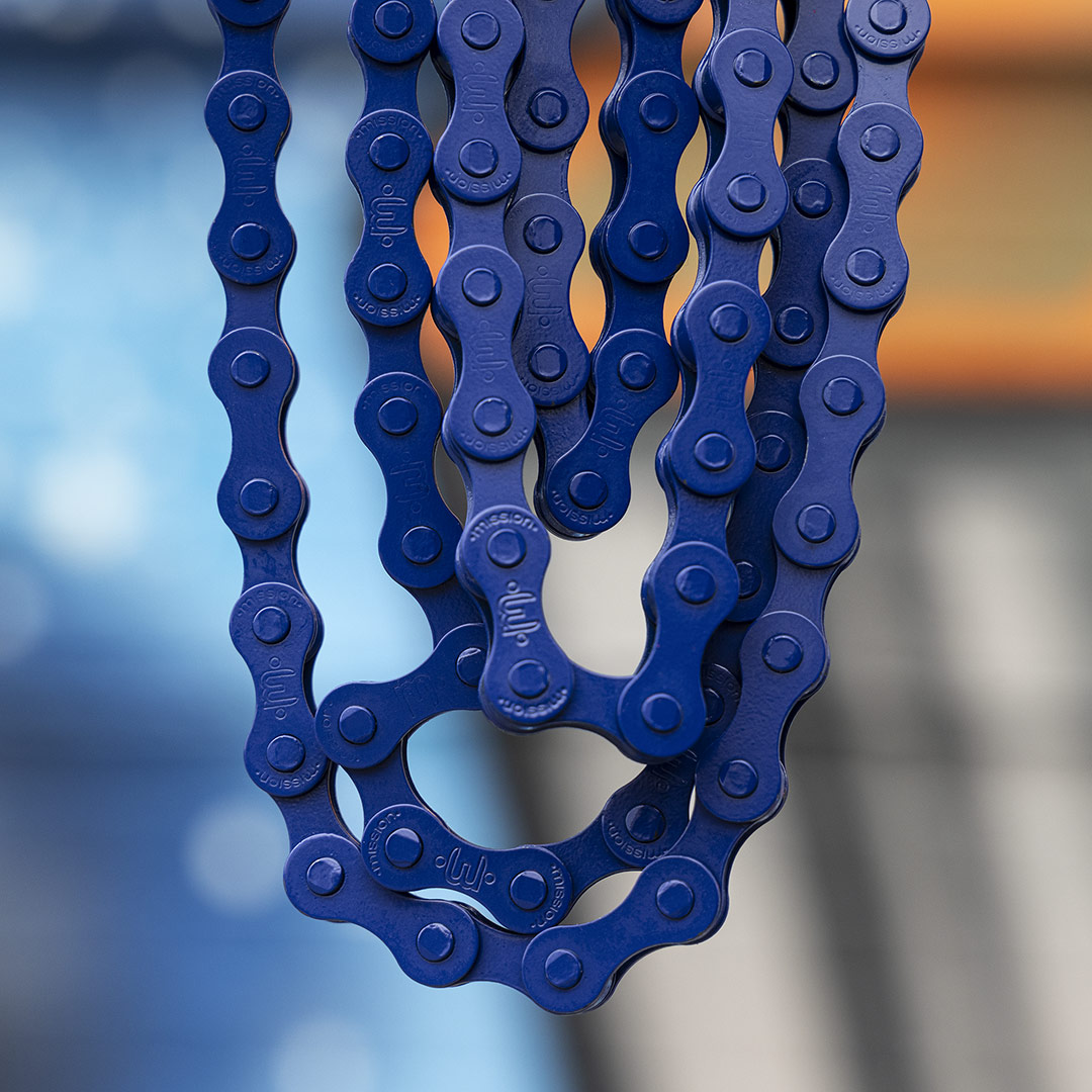 Mission 410 chain in blue! – Mission BMX