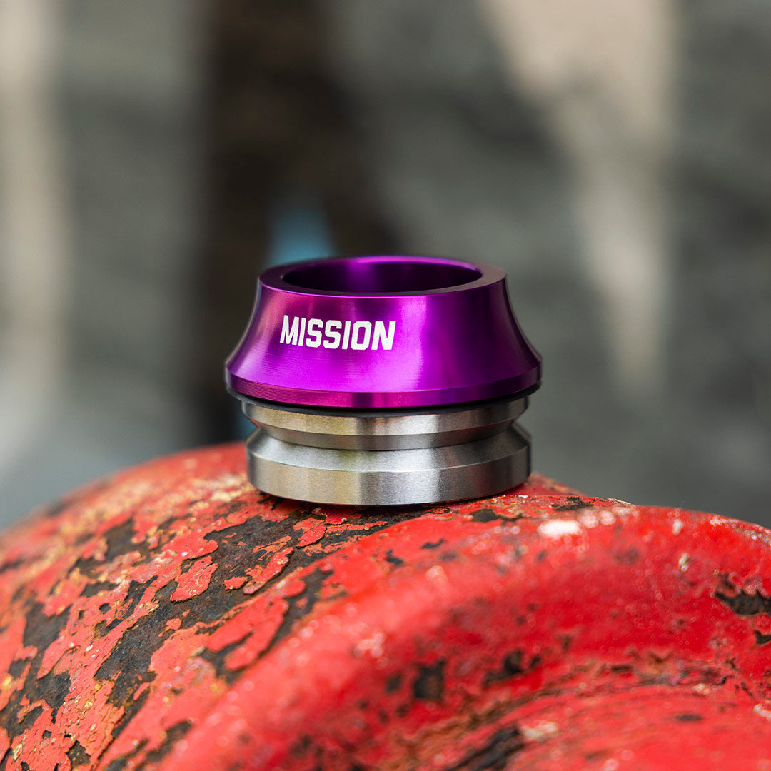 Mission Turret headset in purple. – Mission BMX